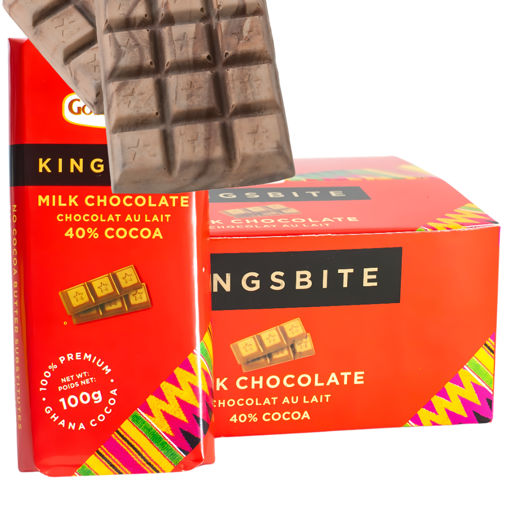 Kingsbite Milk Chocolate Bar | 100% Ghana Cocoa | Box of 10 Bars ...
